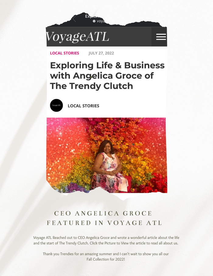 The Trendy Clutch Voyage ATL Magazine Feature | The Trendy Clutch